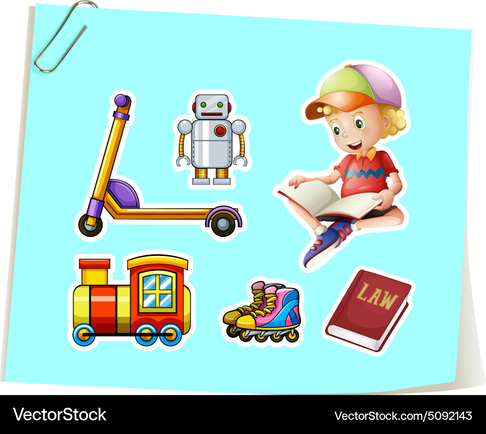Boy and toys Royalty Free Vector Image - VectorStock