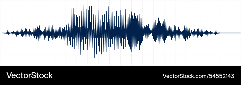 Dark blue seismic activity diagram showing radio Vector Image