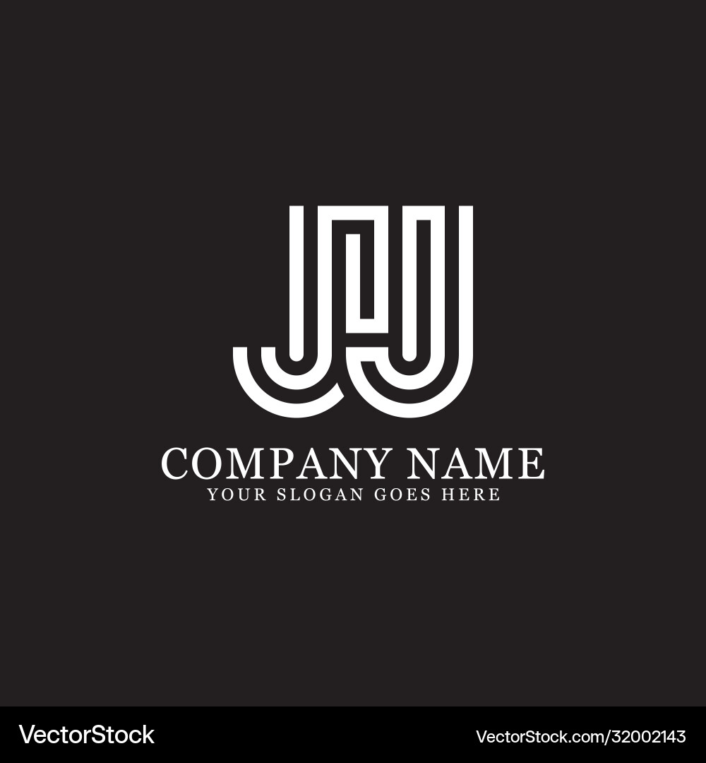 Jj monogram logo inspirations letters Royalty Free Vector