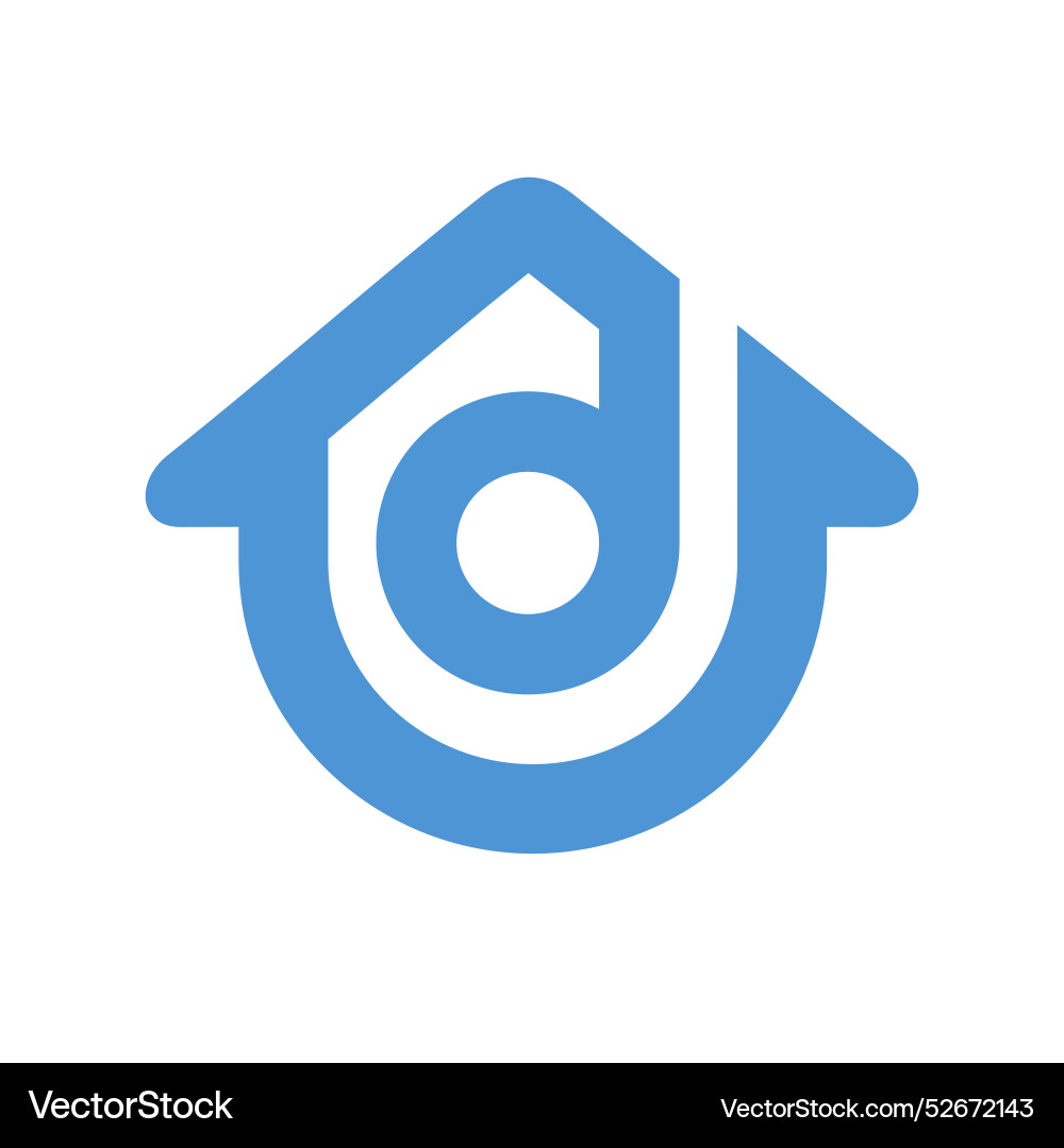 Letter d house logo design template Royalty Free Vector