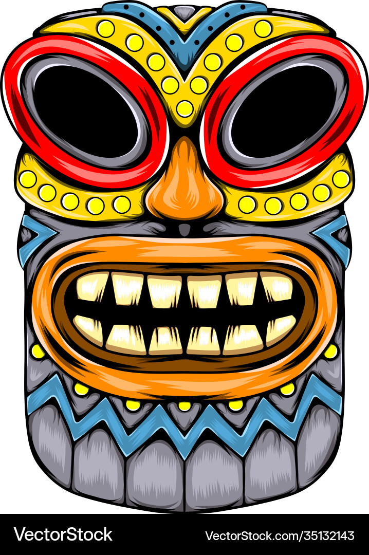 Mask inspiration from tiki island Royalty Free Vector Image