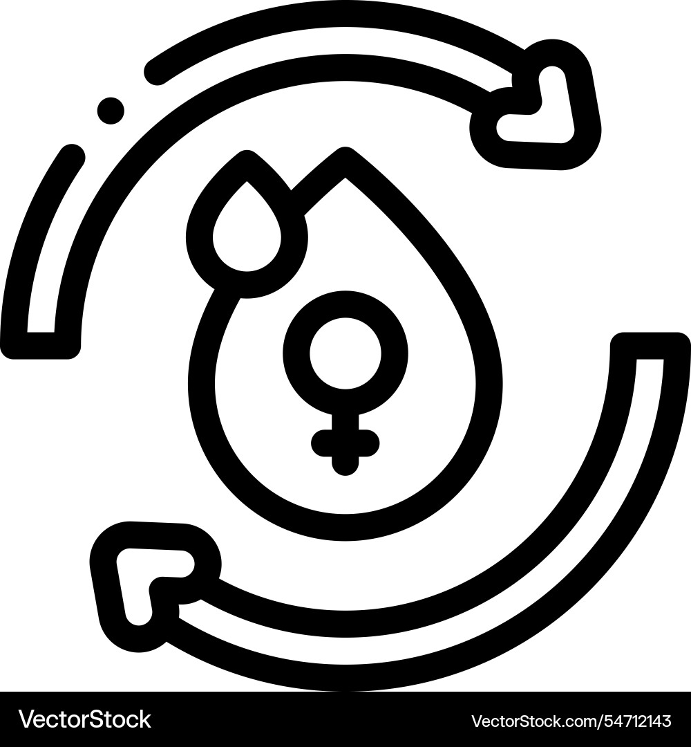 Menstruation icon thin linear style design Vector Image