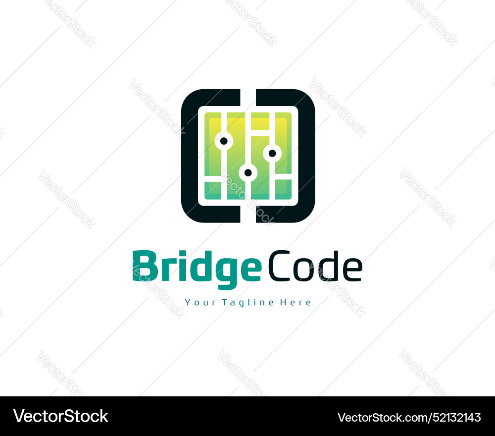 Modern host code icon logo design abstract Vector Image