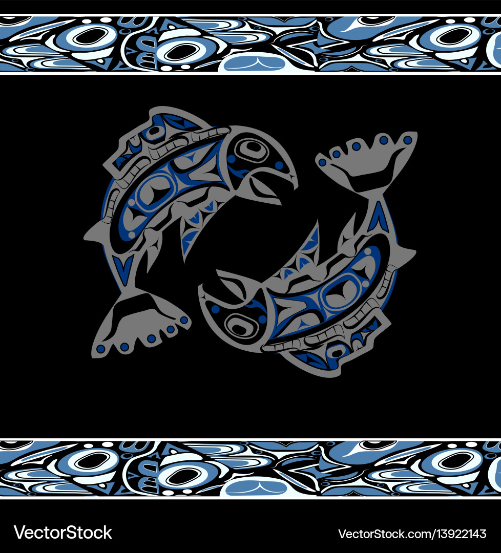 Native Salmon Ornament Royalty Free Vector Image