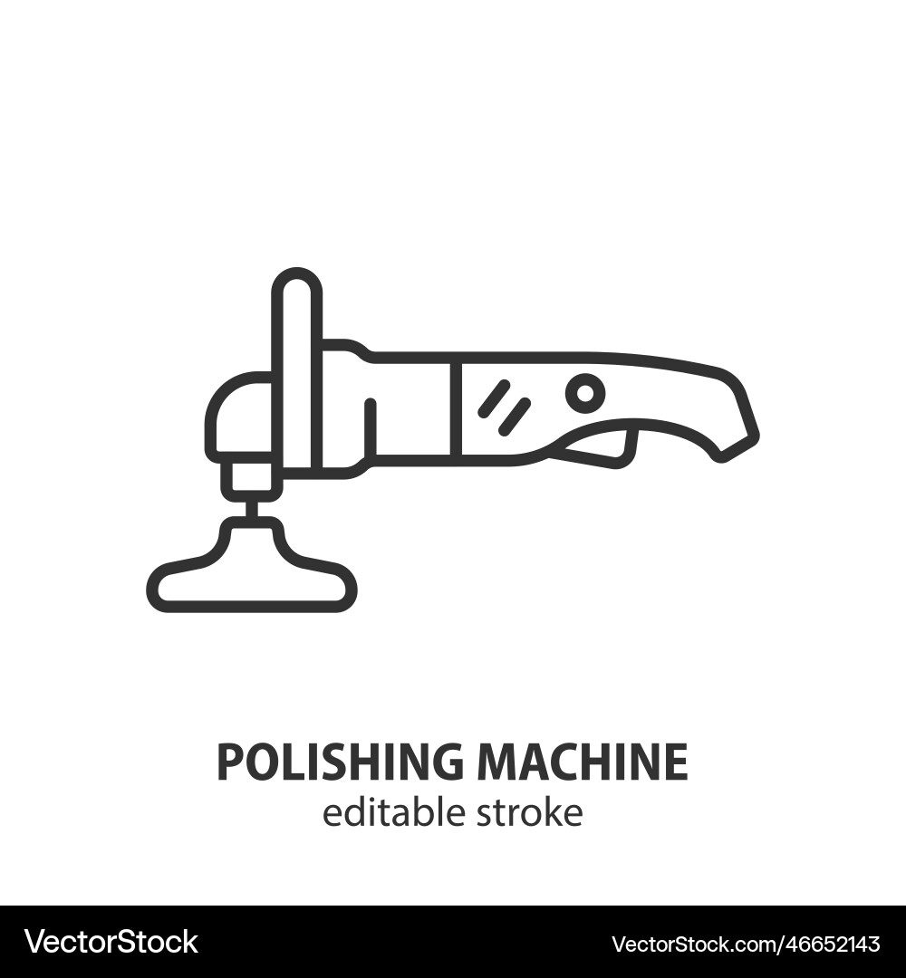 Polishing machine line icon polisher car sign Vector Image