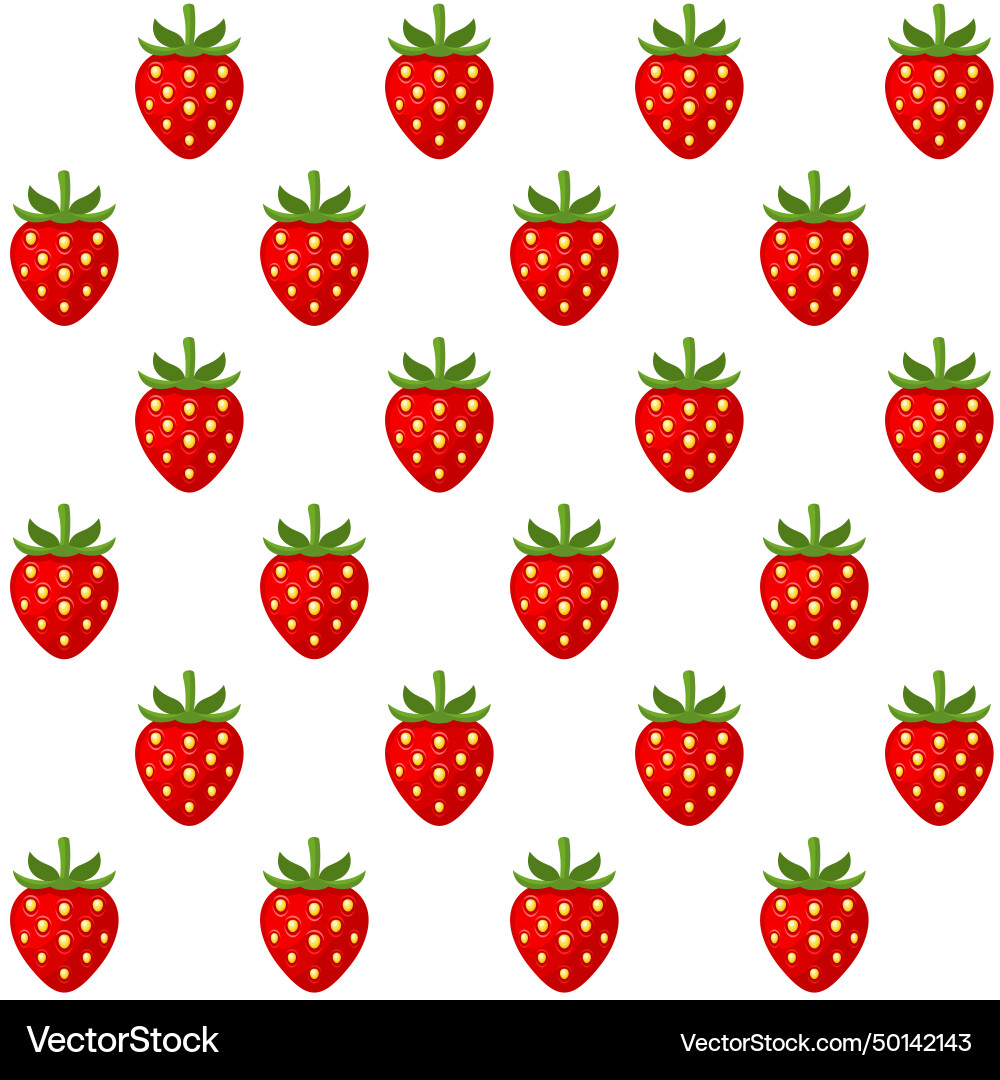Strawberry seamless pattern with white background Vector Image