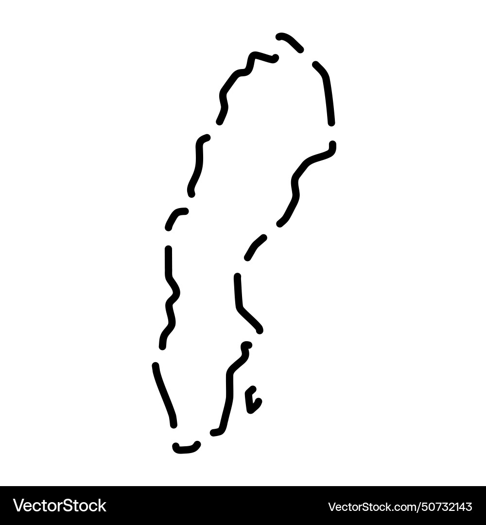 Sweden simplified broken outline map Royalty Free Vector