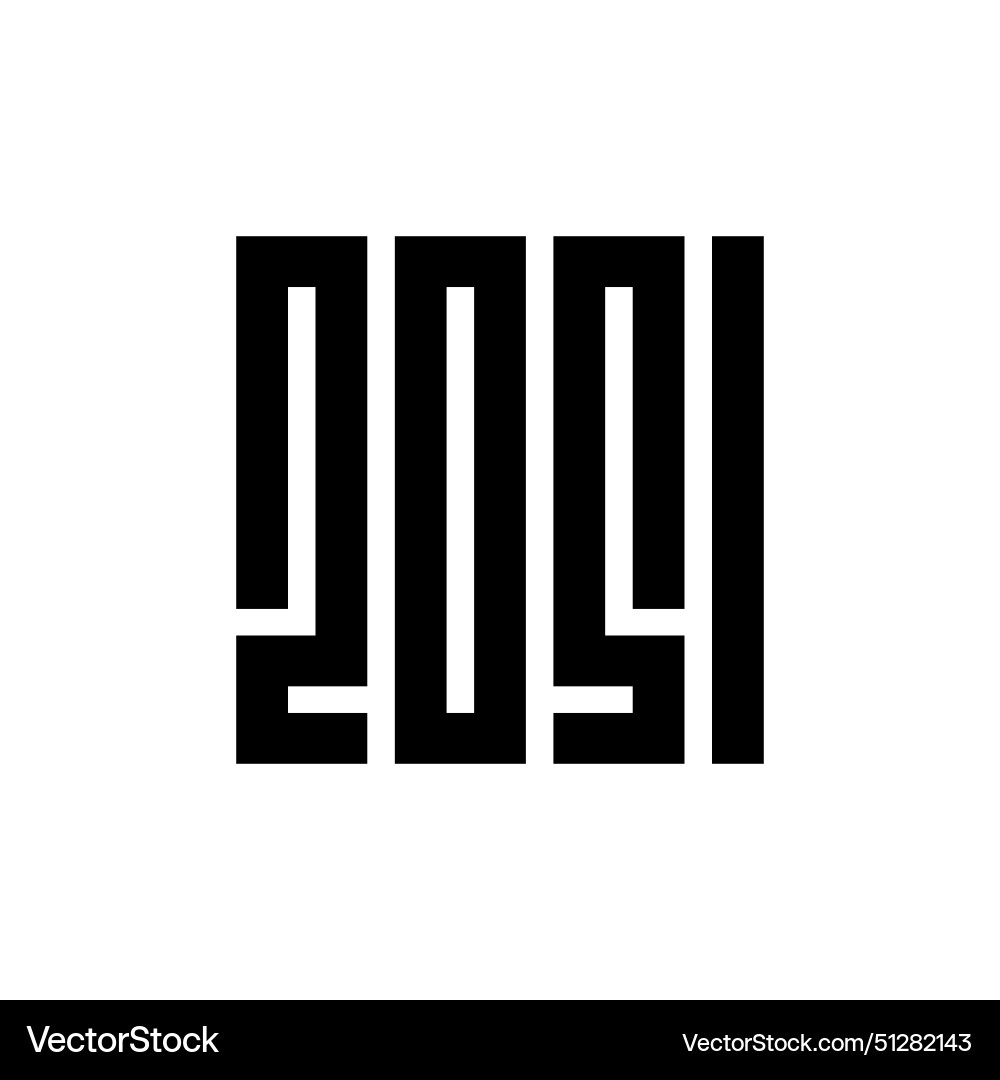 Year 2051 number design happy new sign Royalty Free Vector