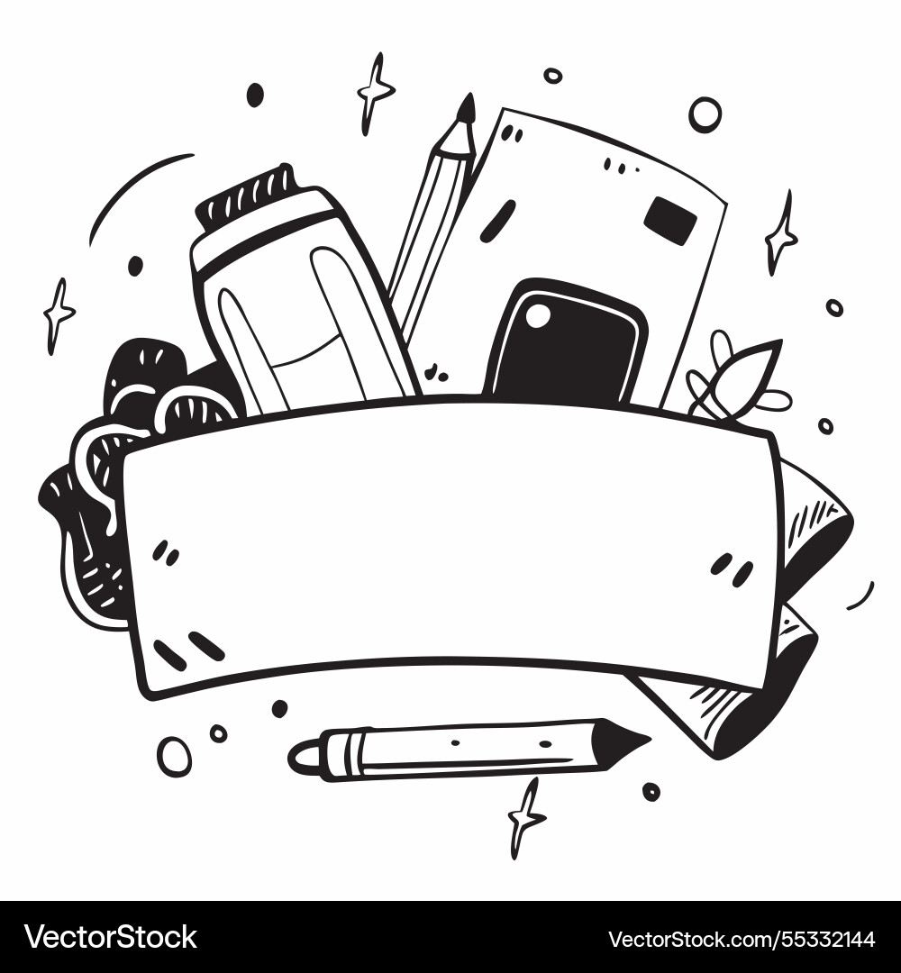 Backpacks border with notebooks and ready Vector Image