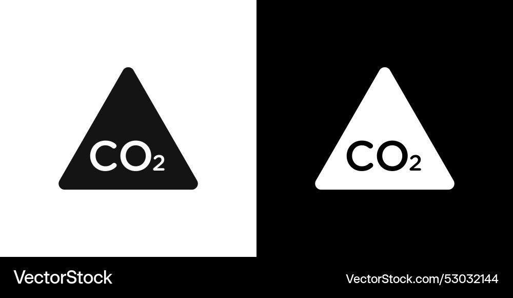 Co2 triangle warning icon logo set Royalty Free Vector Image