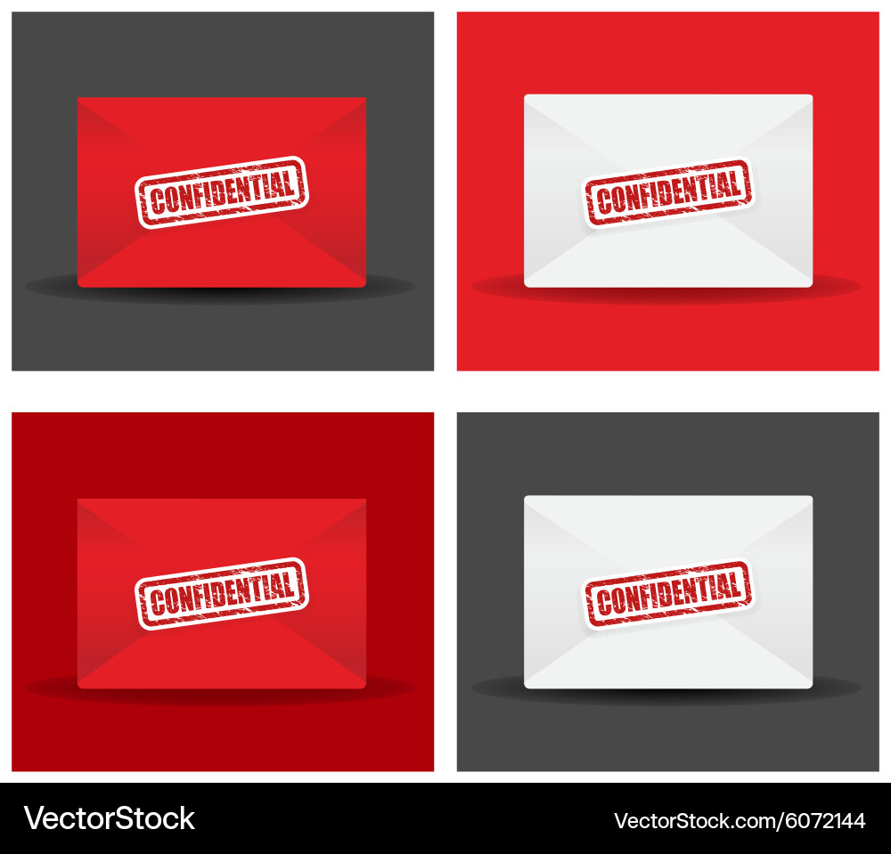 Confidential envelope set Royalty Free Vector Image