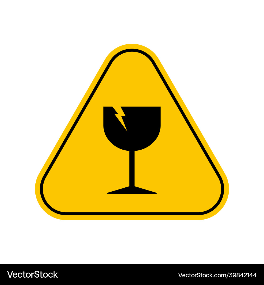 Glass hazard warning sign an of broken Royalty Free Vector