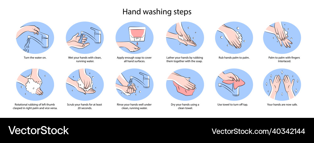Hand washing infographics Royalty Free Vector Image