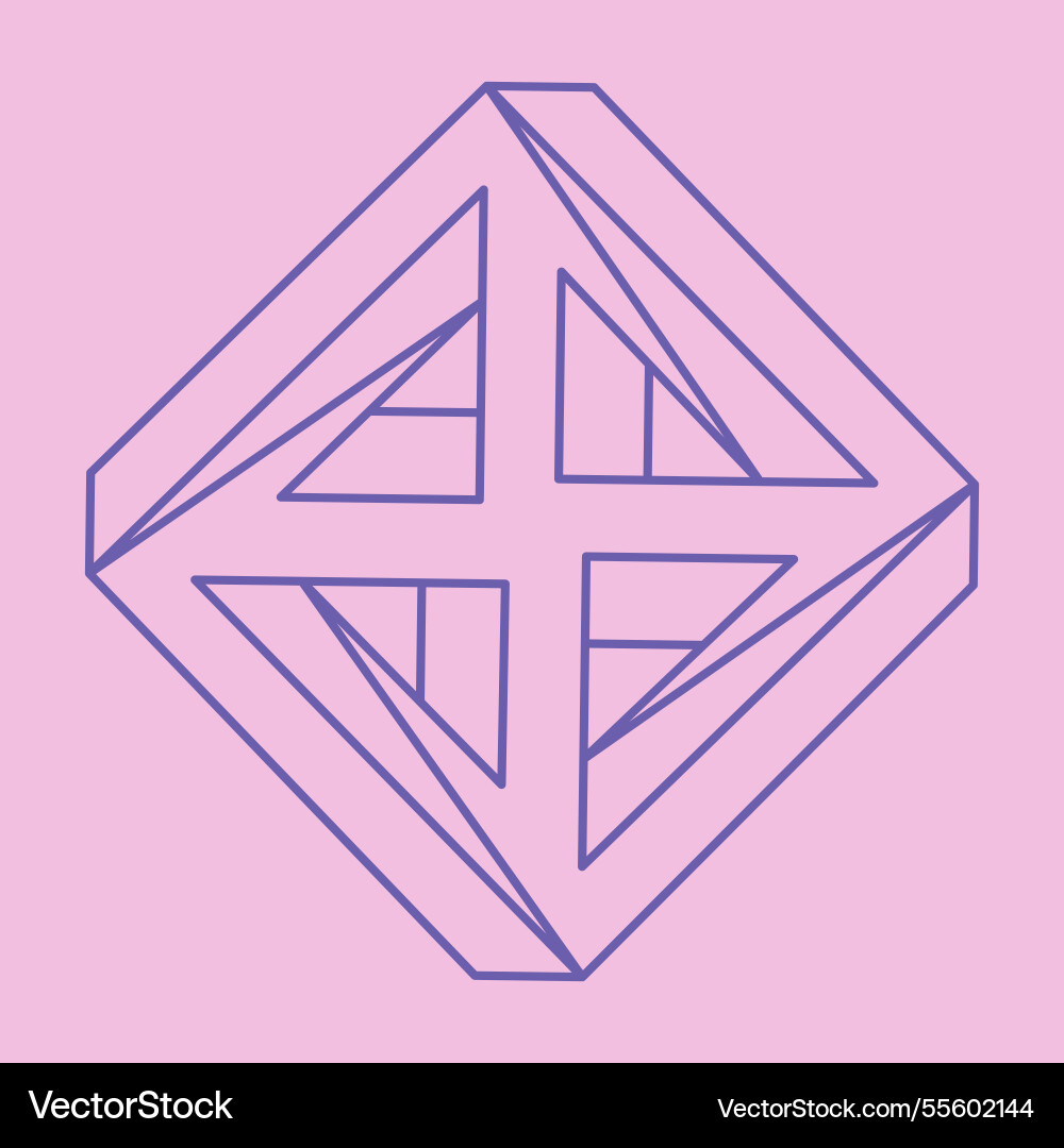 Impossible shape optical illusion figure Vector Image