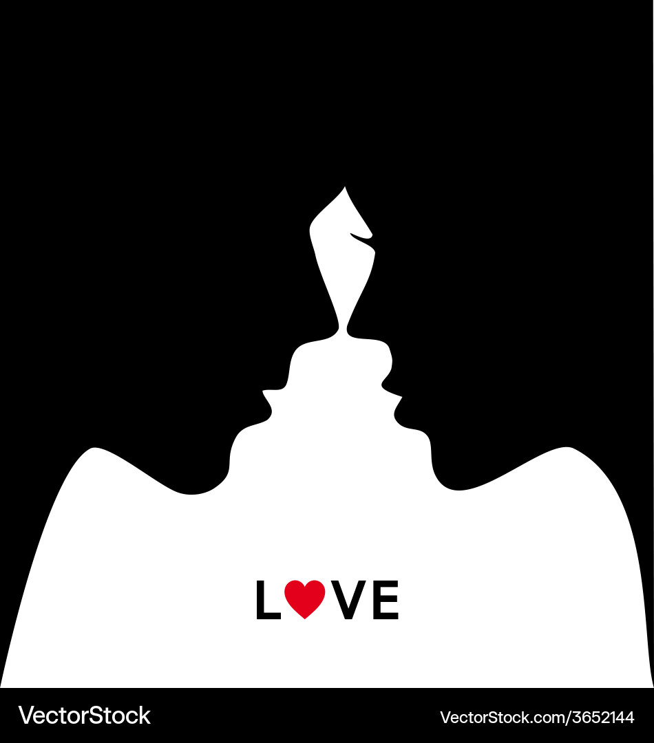 Kissing couple in love Royalty Free Vector Image