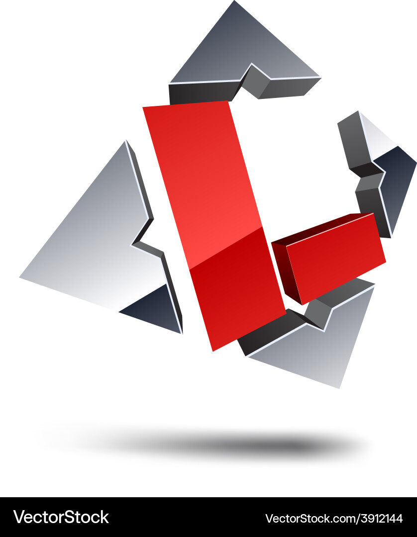 L 3d letter Royalty Free Vector Image - VectorStock