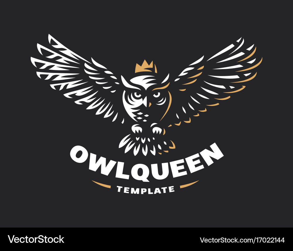 Owl logo - emblem design Royalty Free Vector Image