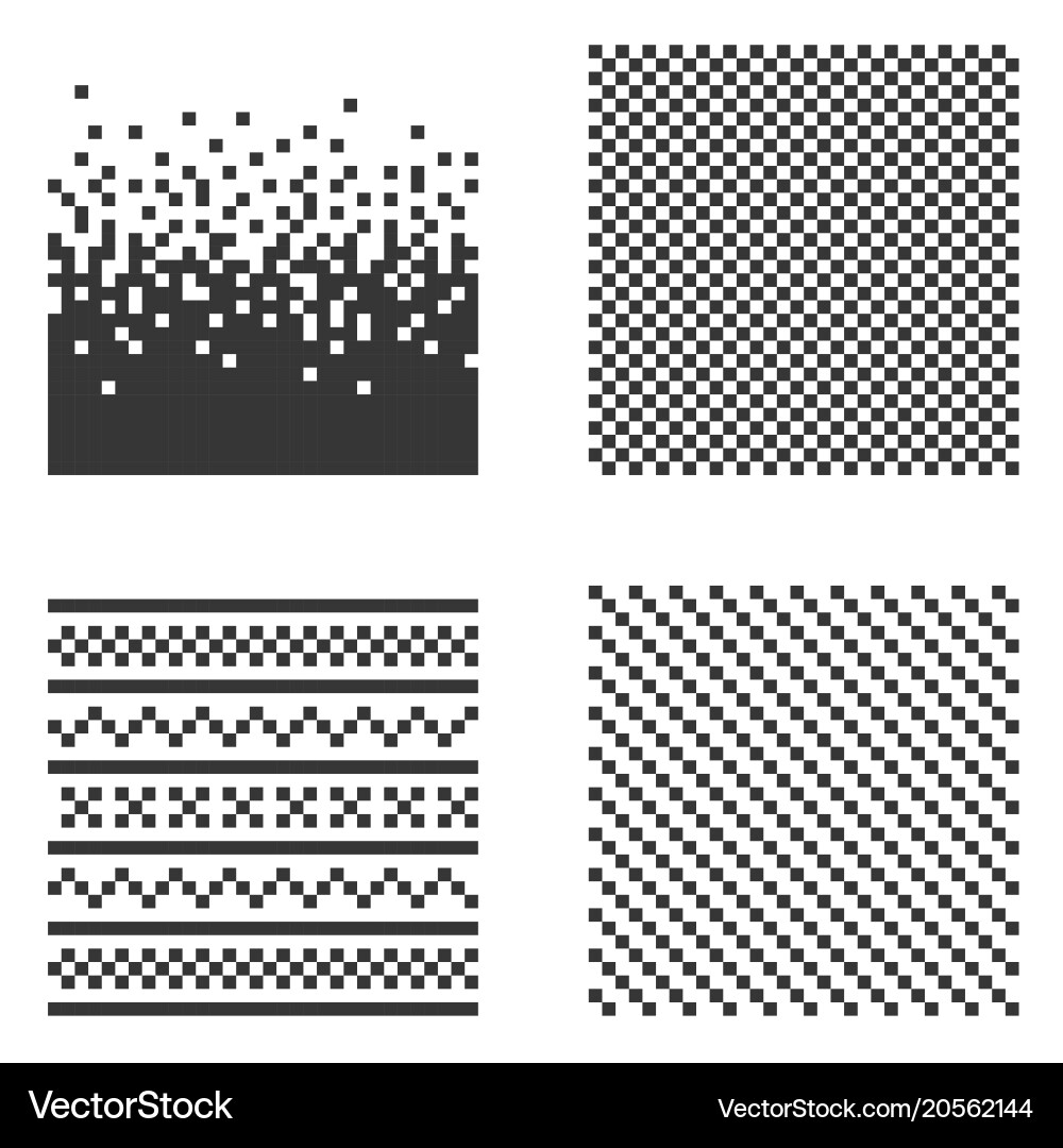 Pixel pattern set Royalty Free Vector Image - VectorStock