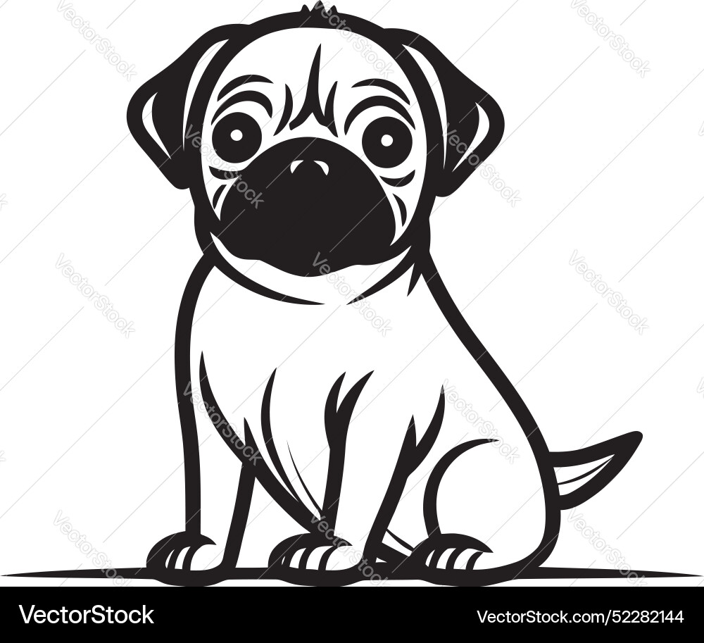 Pug heritage iconic design legacy Royalty Free Vector Image