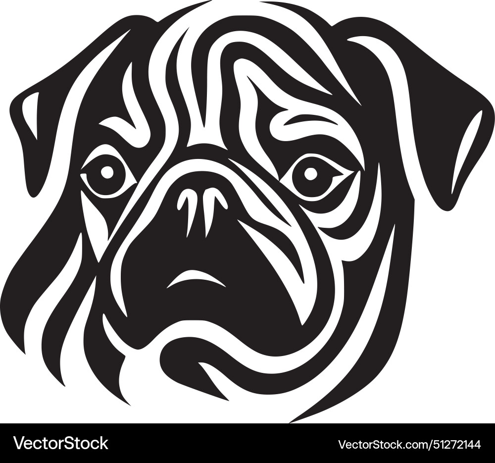 Pug - minimalist and flat logo Royalty Free Vector Image