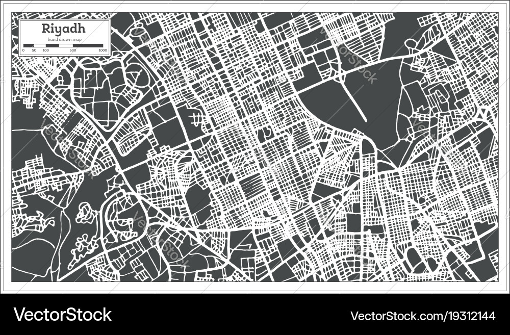 Riyadh saudi arabia city map in retro style Vector Image