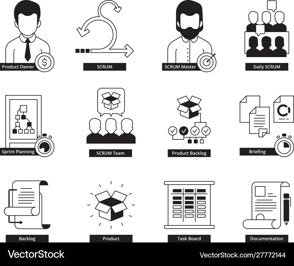 Scrum icon agility development methodology Vector Image