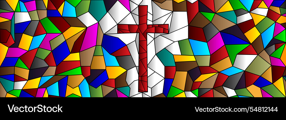 Stained Glass Cross Royalty Free Vector Image - VectorStock
