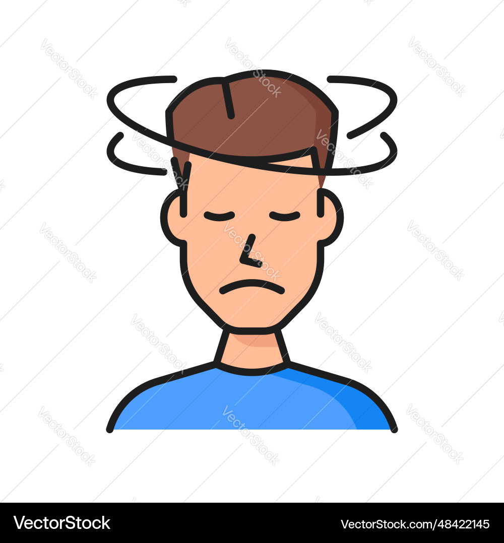 Allergy and fever dizziness symptom color icon Vector Image