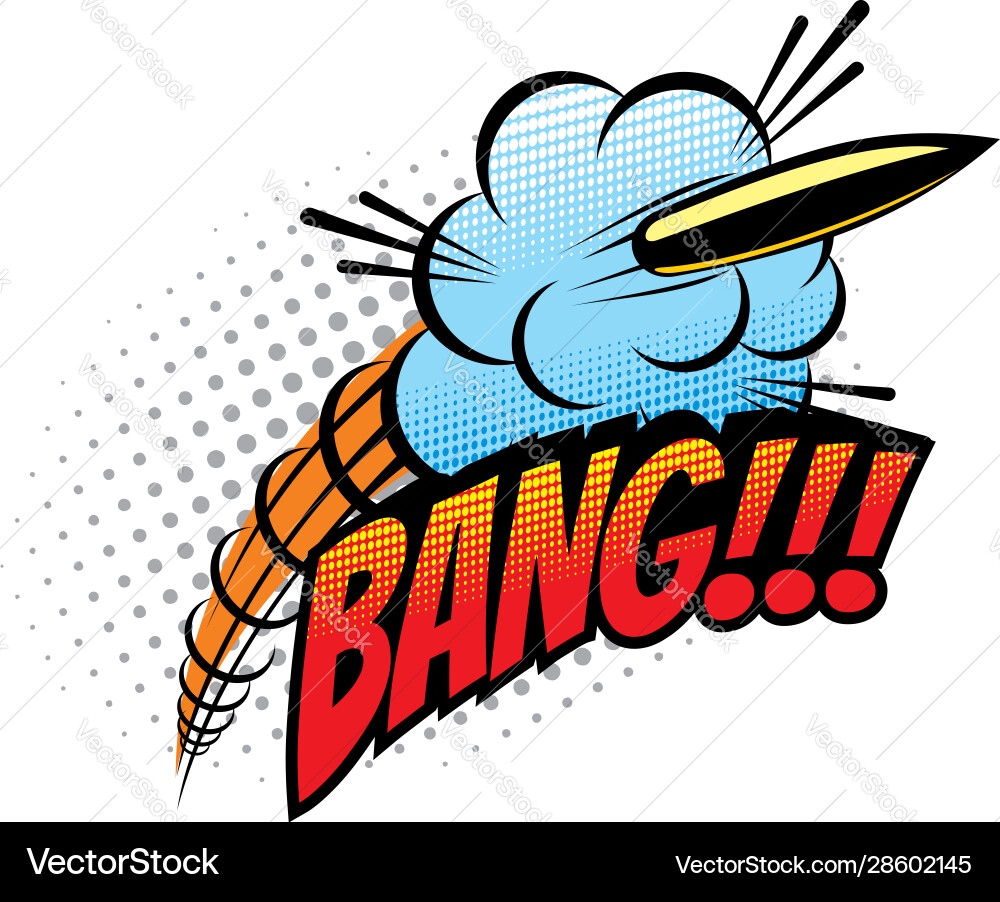 Bang sound blast explosion cartoon comic book Vector Image