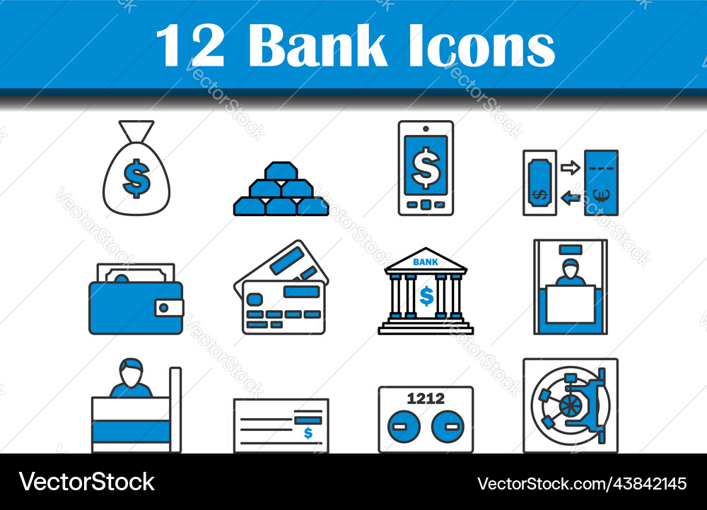 Bank icon set Royalty Free Vector Image - VectorStock