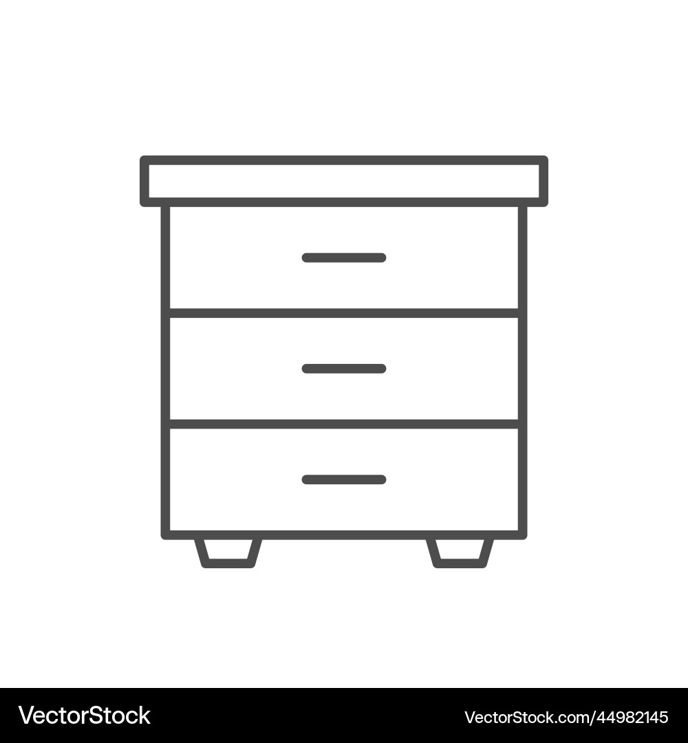 Bedside table line outline icon Royalty Free Vector Image