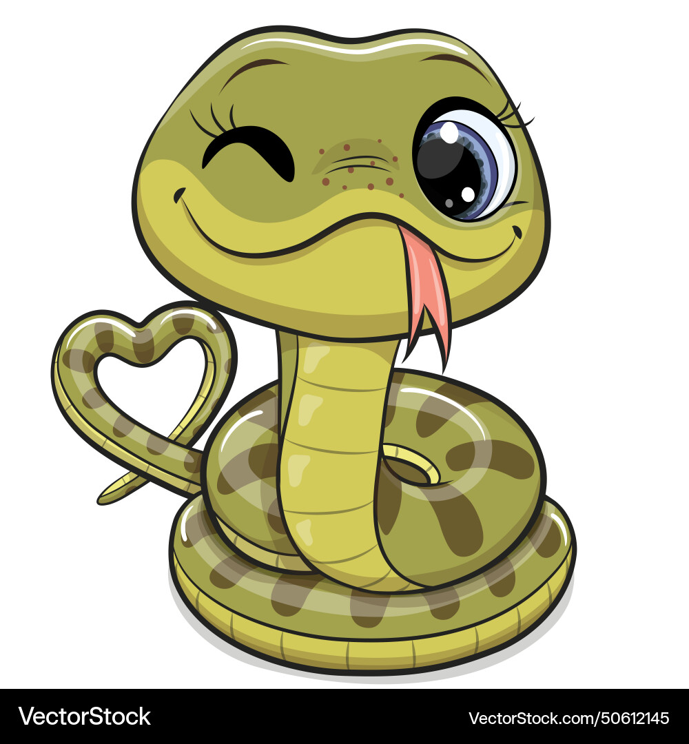 Cartoon snake isolated on a white background Vector Image