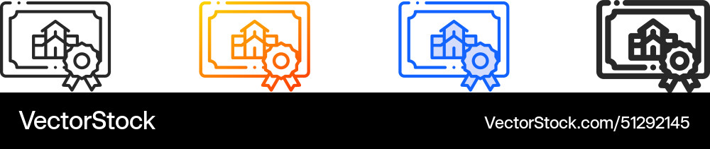 Certificate iconthin linear gradient blue stroke Vector Image