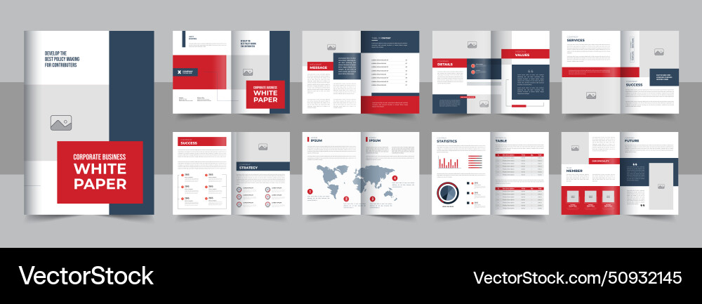 Creative corporate white paper layout – Royalty-Free Vector | VectorStock