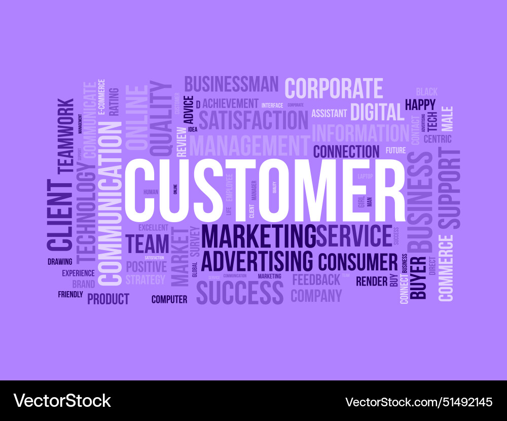 Customer word cloud template client business Vector Image