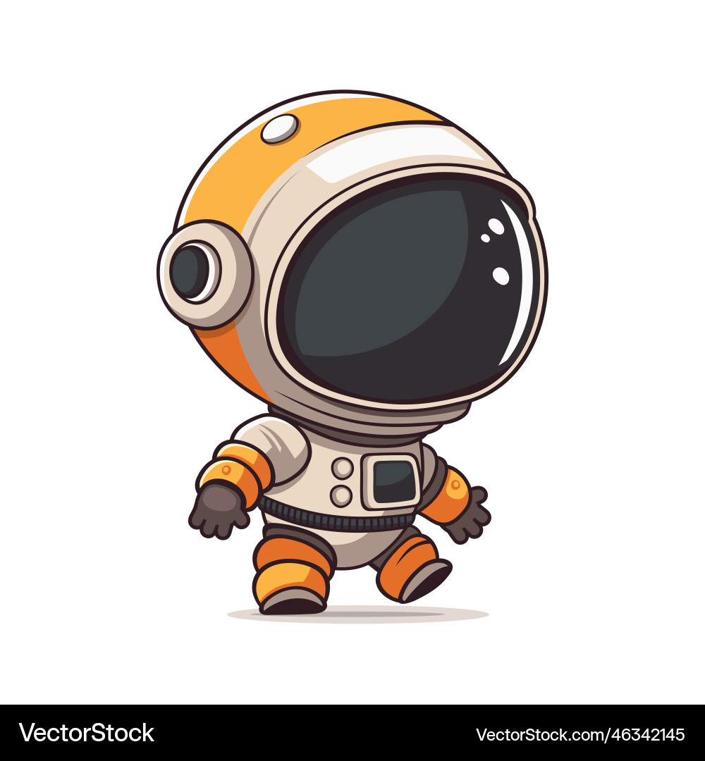 Cute Astronaut Cartoon Royalty Free Vector Image