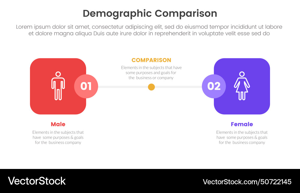 Demographic man vs woman comparison concept Vector Image