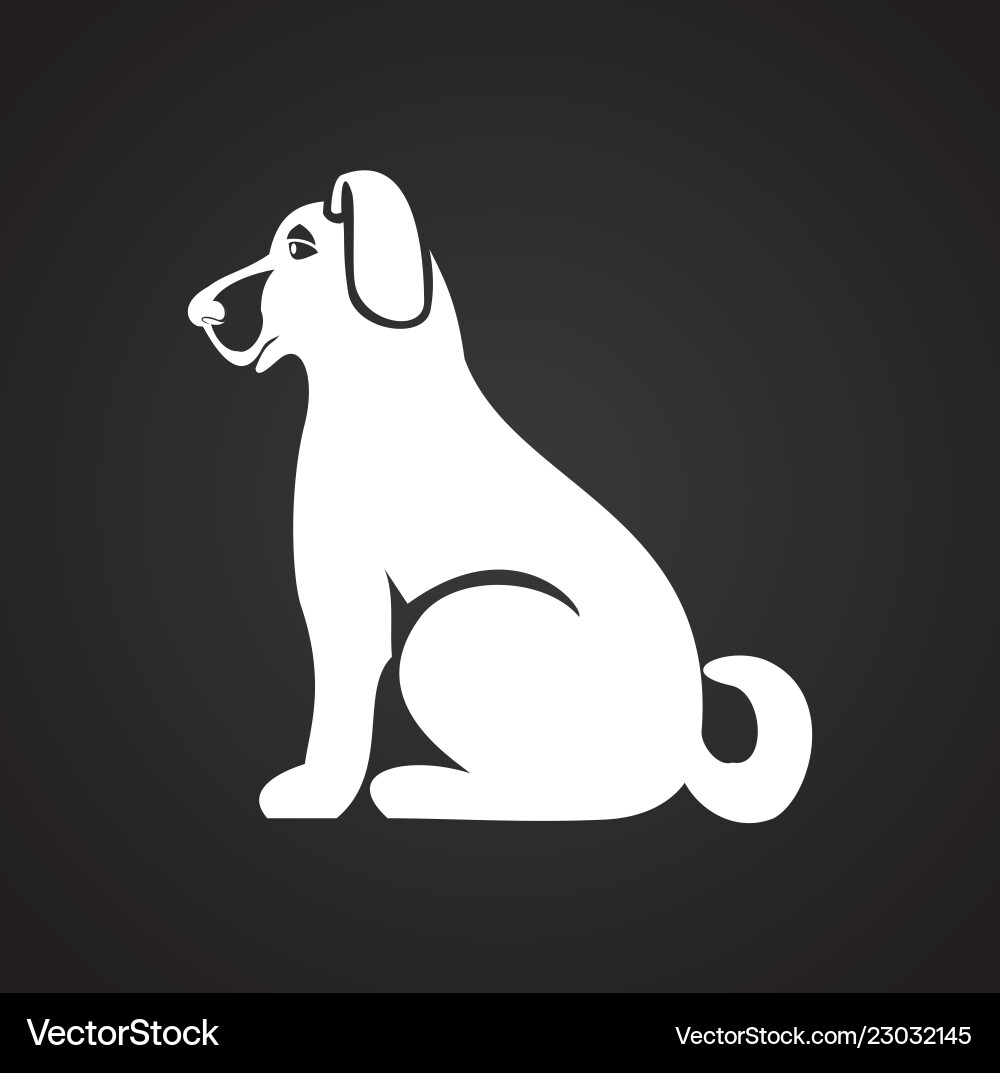 Dog pet icon on blackbackground for graphic Vector Image