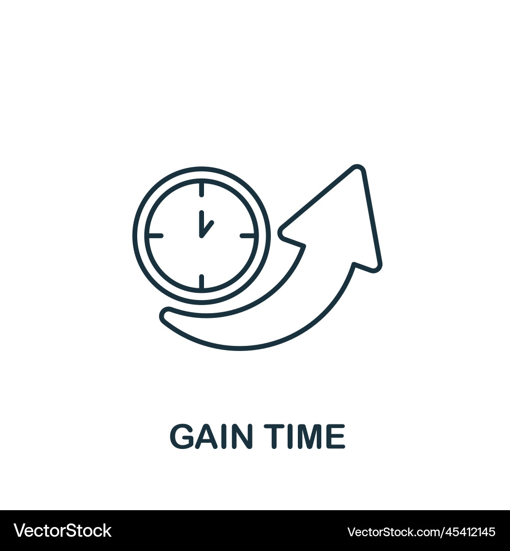 Gain time icon monochrome simple management Vector Image
