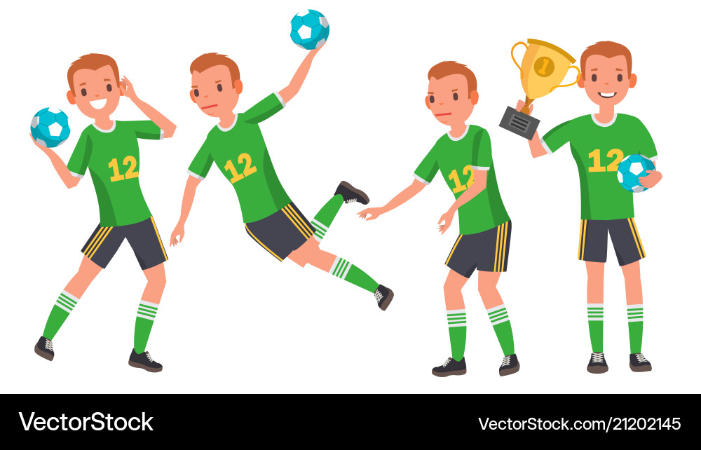 Handball male player attack jump shooting Vector Image