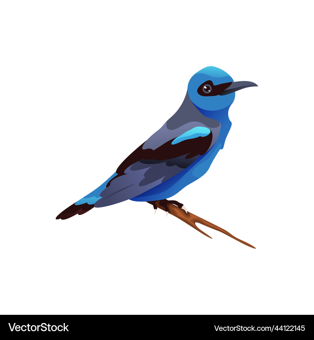 Indigo bunting bird icon or clipart Royalty Free Vector