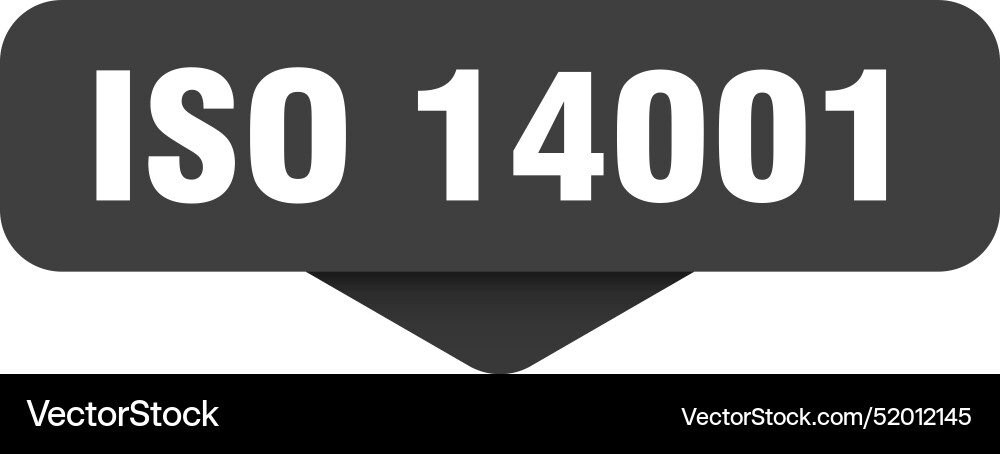 Iso 14001 sticker sign on transparent Royalty Free Vector