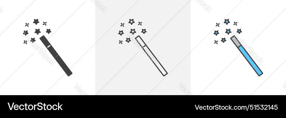 Magic wand icon set magic wand tool button Vector Image