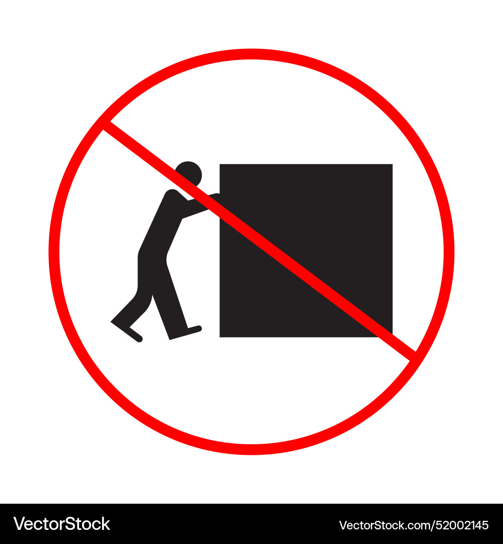 No pushing sign promote safety and order Vector Image