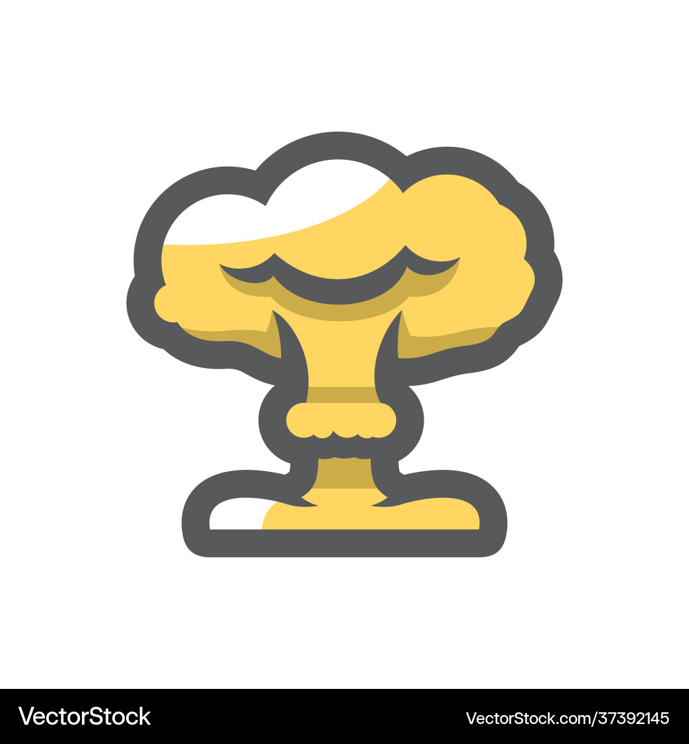 Nuclear explosion mushroom icon cartoon Royalty Free Vector