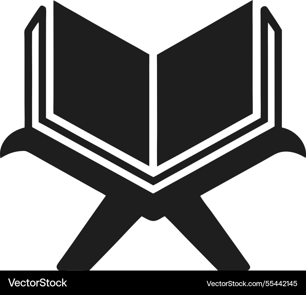 Open quran book silhouette - islamic religious Vector Image