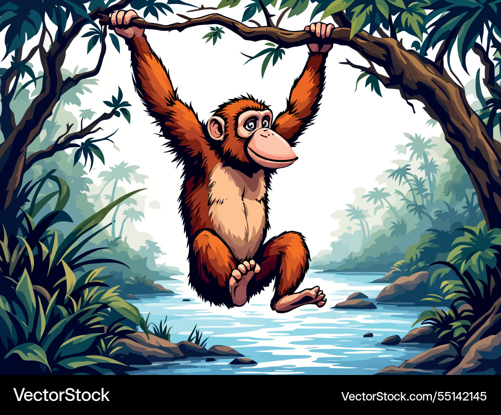 Cartoon Orangutan Vector Images (over 3,200)