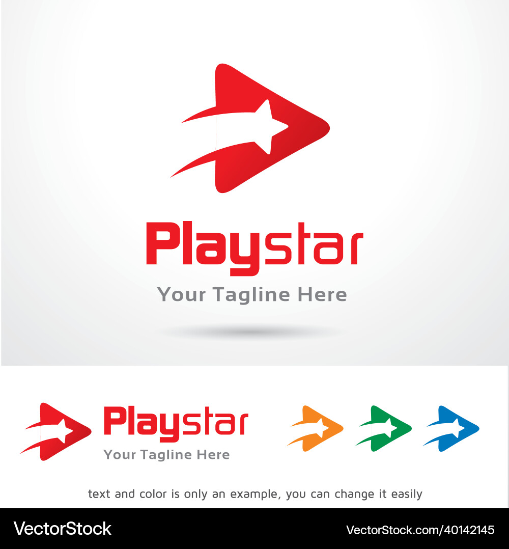 Play star logo template Royalty Free Vector Image