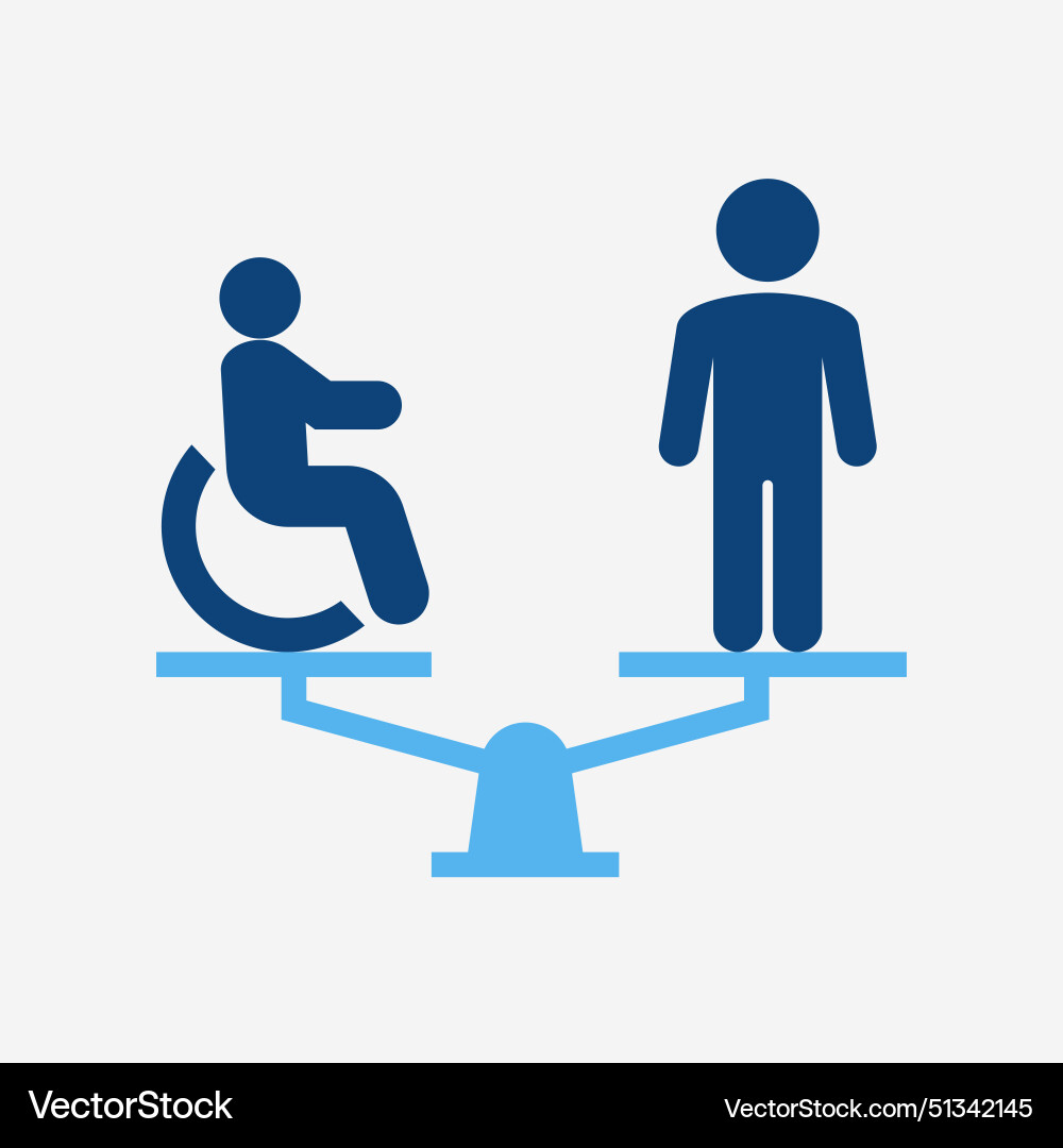 Sign scale equal disability people icon Royalty Free Vector