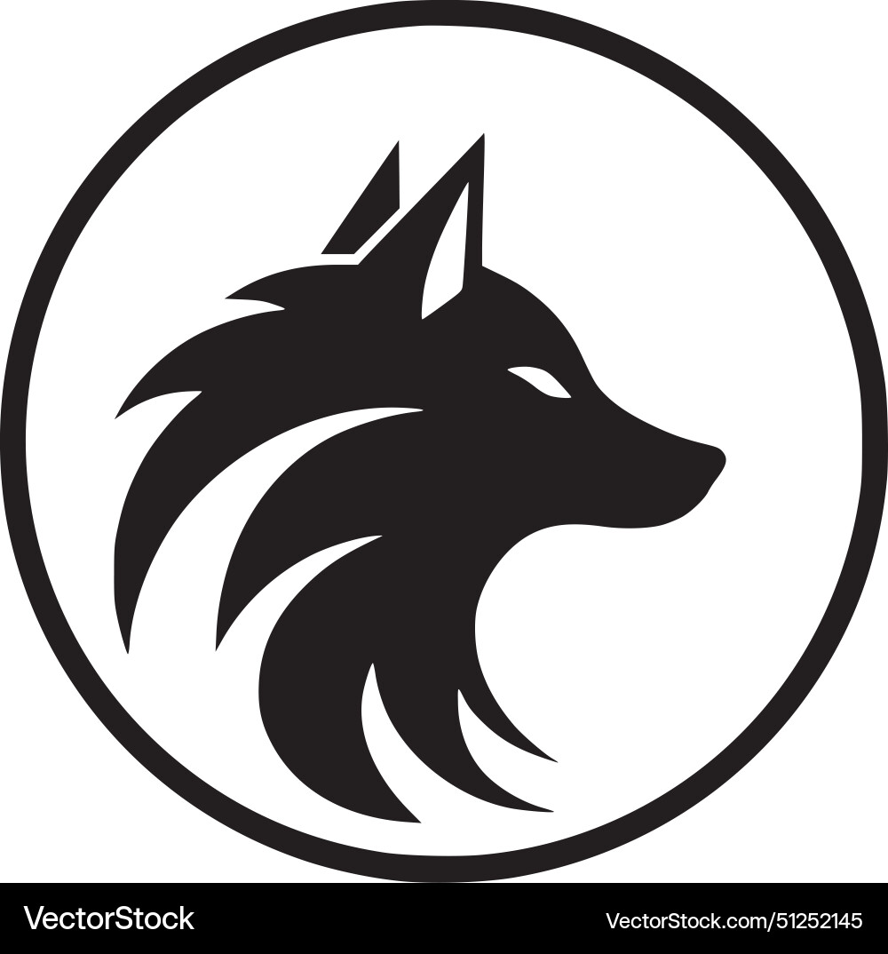 Wolf - minimalist and flat logo Royalty Free Vector Image